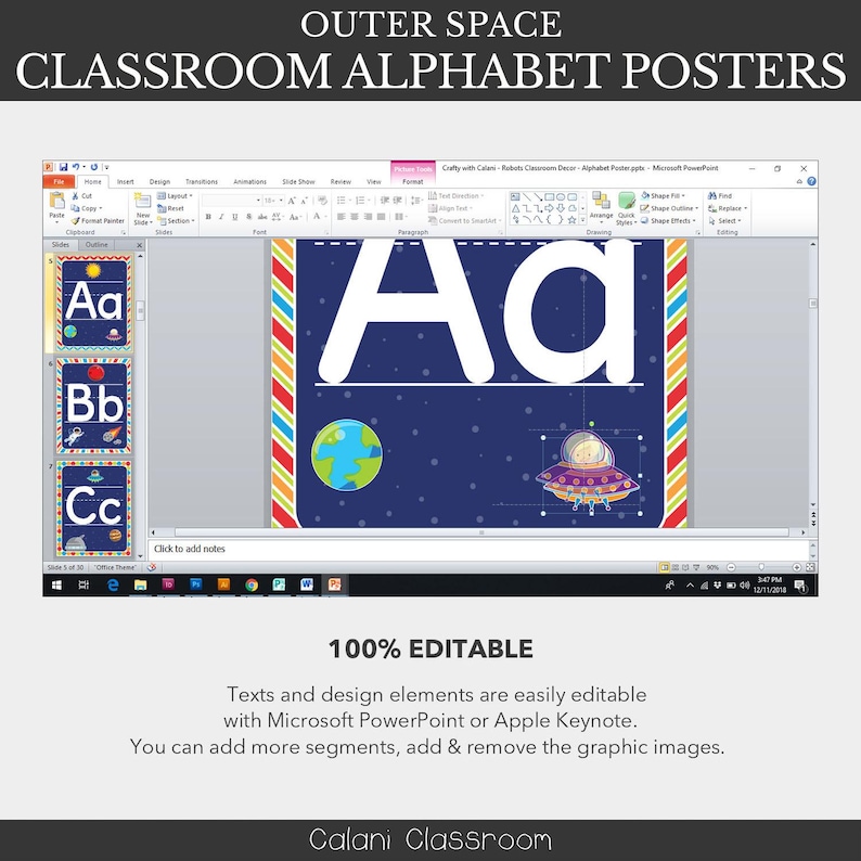 Alphabet Poster Classroom Decoration, Outer Space Classroom, ABC ...