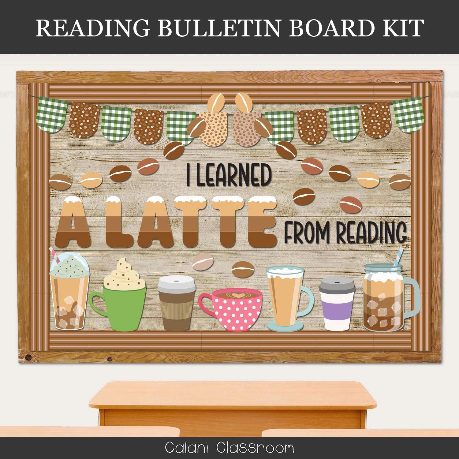 Reading Bulletin Board Kit, Classroom Bulletin Board, Coffee Lover ...