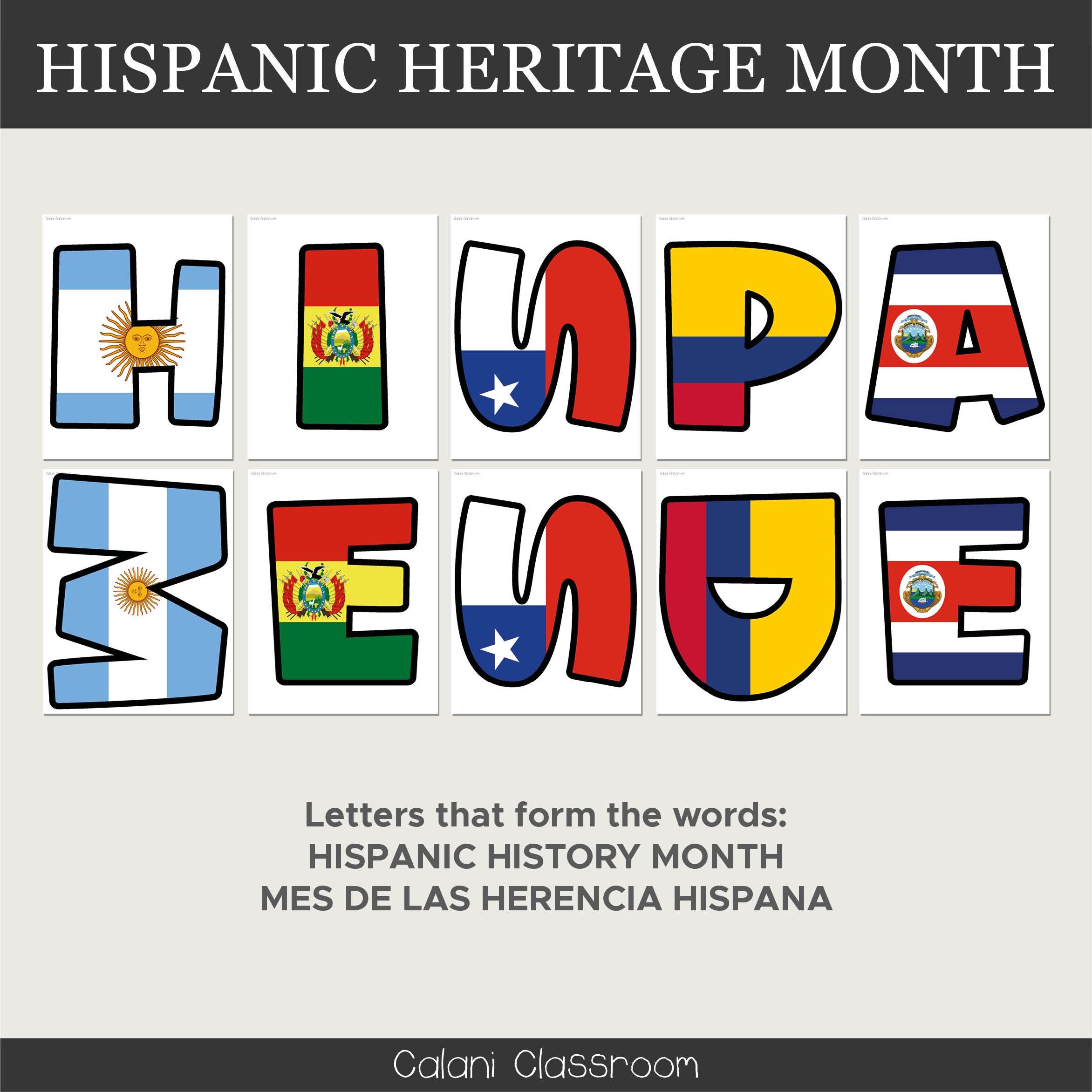 Hispanic Heritage Month Bulletin Board, Hispanic Country Flags ...