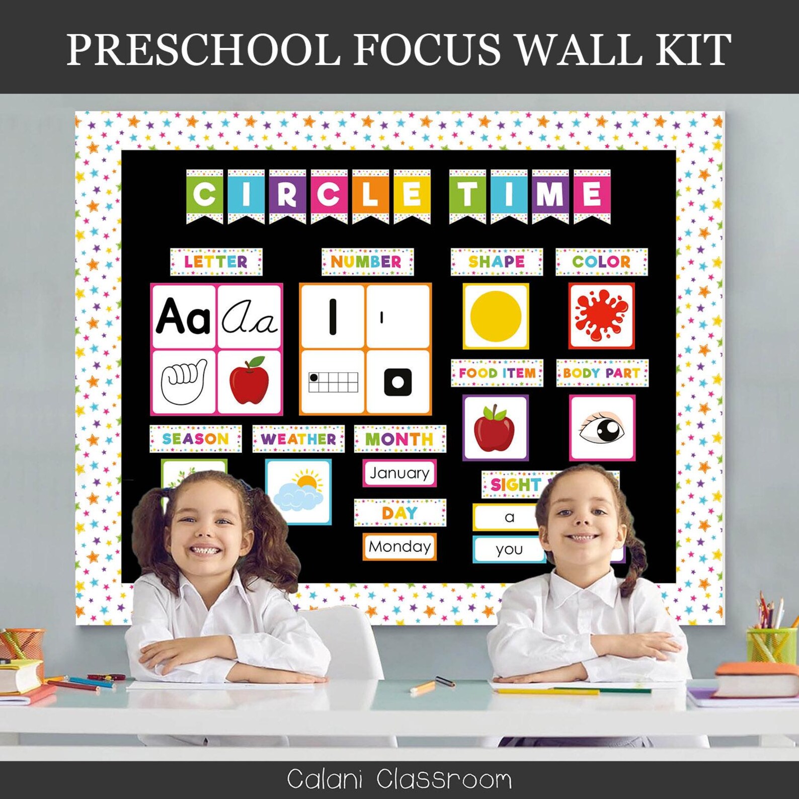 Preschool Focus Wall Template, Preschool Learning Wall, Classroom ...