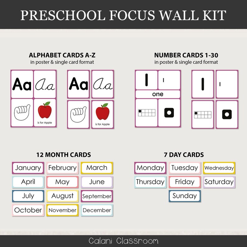 Preschool Focus Wall Template, Preschool Learning Wall, Classroom ...