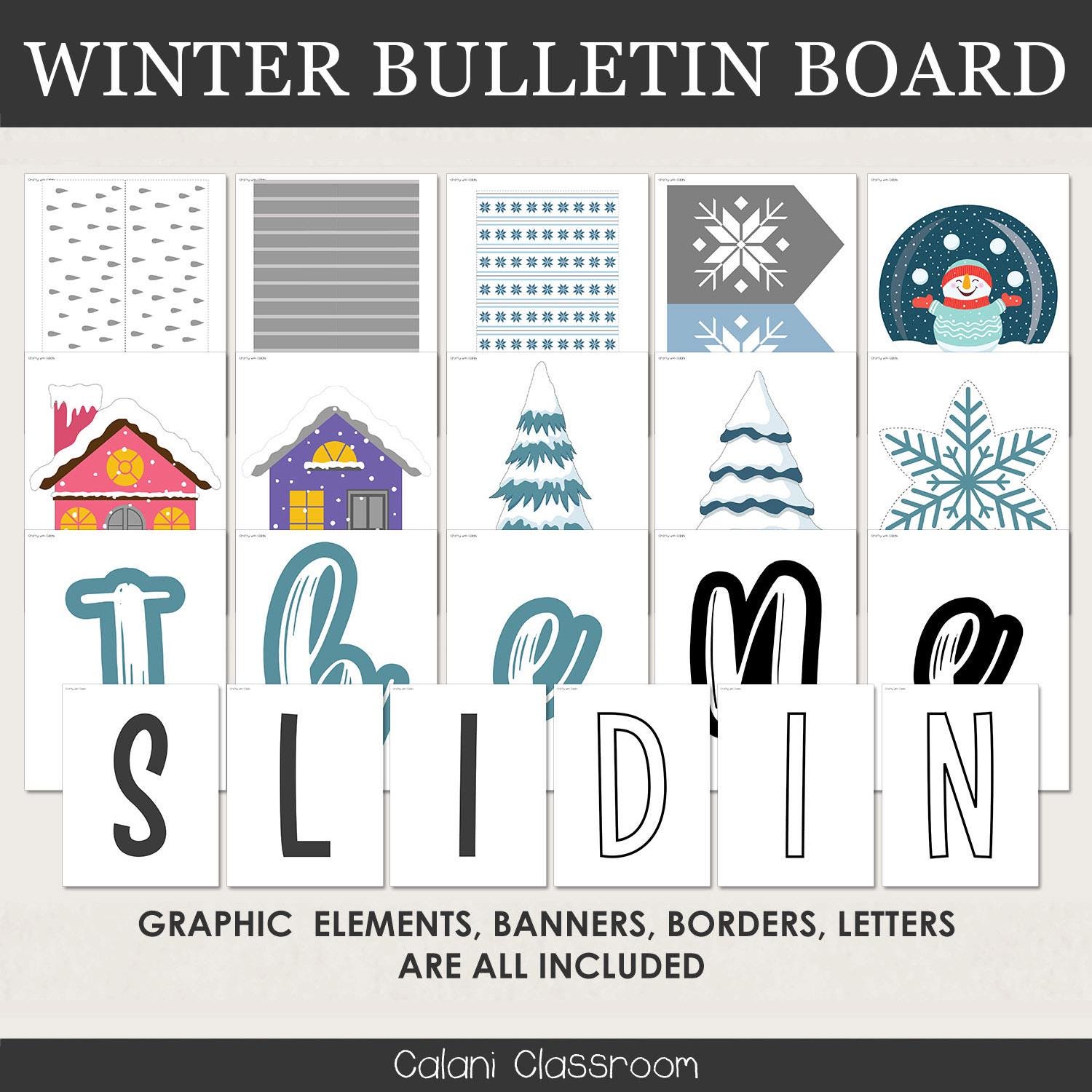 Winter Holiday Bulletin Board Kit in Winter Wonderland Theme (digital ...
