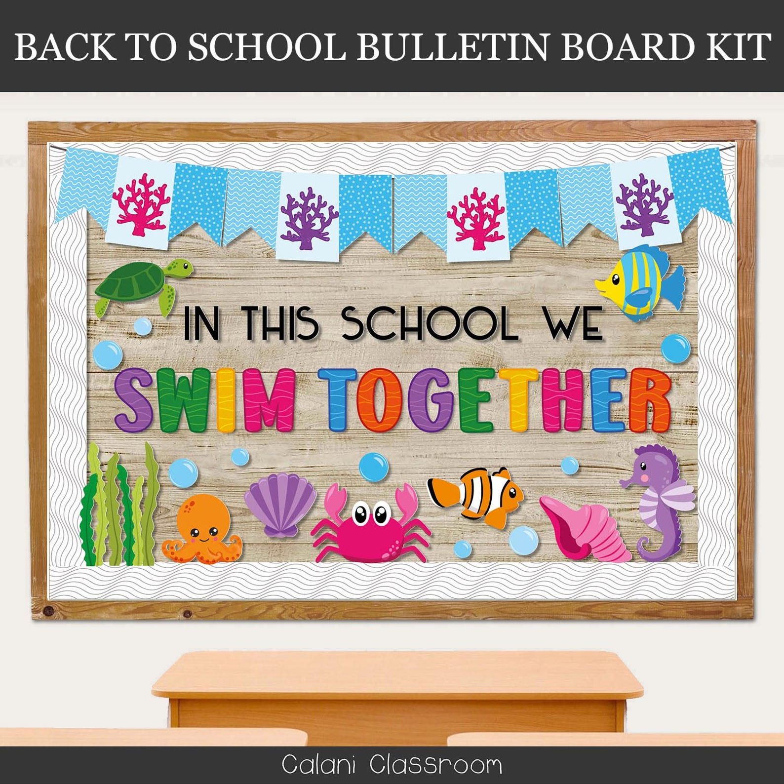 Ocean Bulletin Board Kit, Sea Classroom Door Decor, Ocean Classroom ...