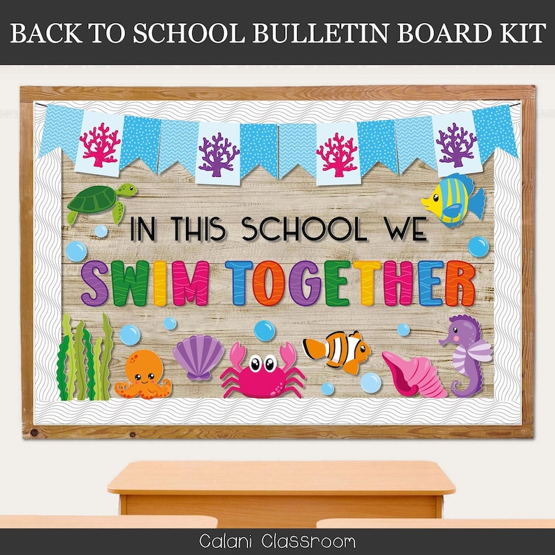 Ocean Bulletin Board Kit, Sea Classroom Door Decor, Ocean Classroom ...