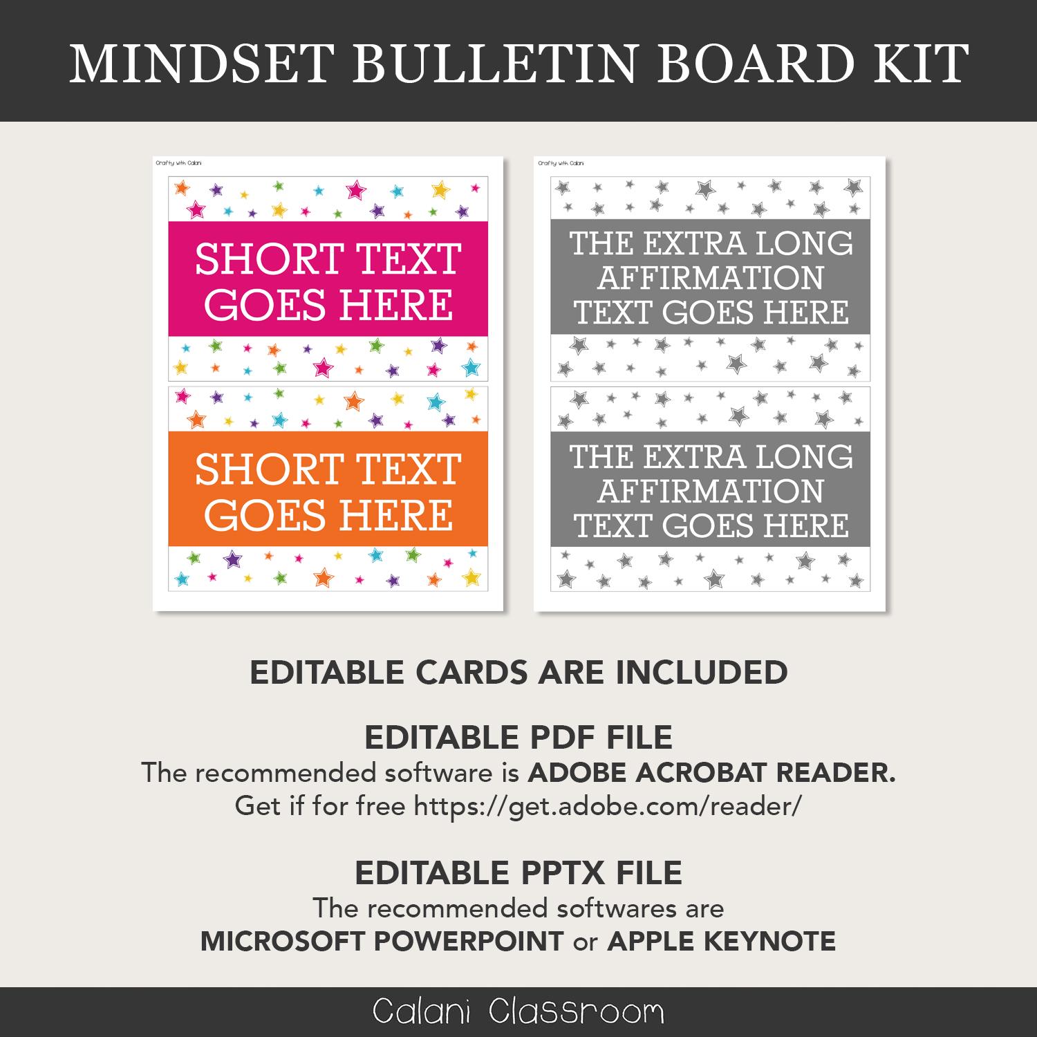 Growth Mindset Bulletin Board Kit, Rainbow Star Classroom Display, Change Your Mindset, Grow ...