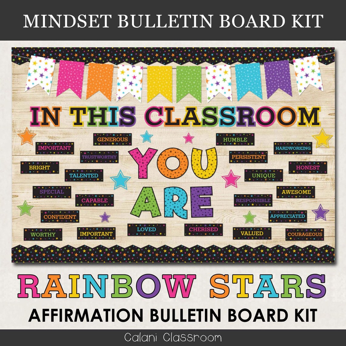 Positive Affirmation Bulletin Board, Classroom Door Decor, Rainbow ...