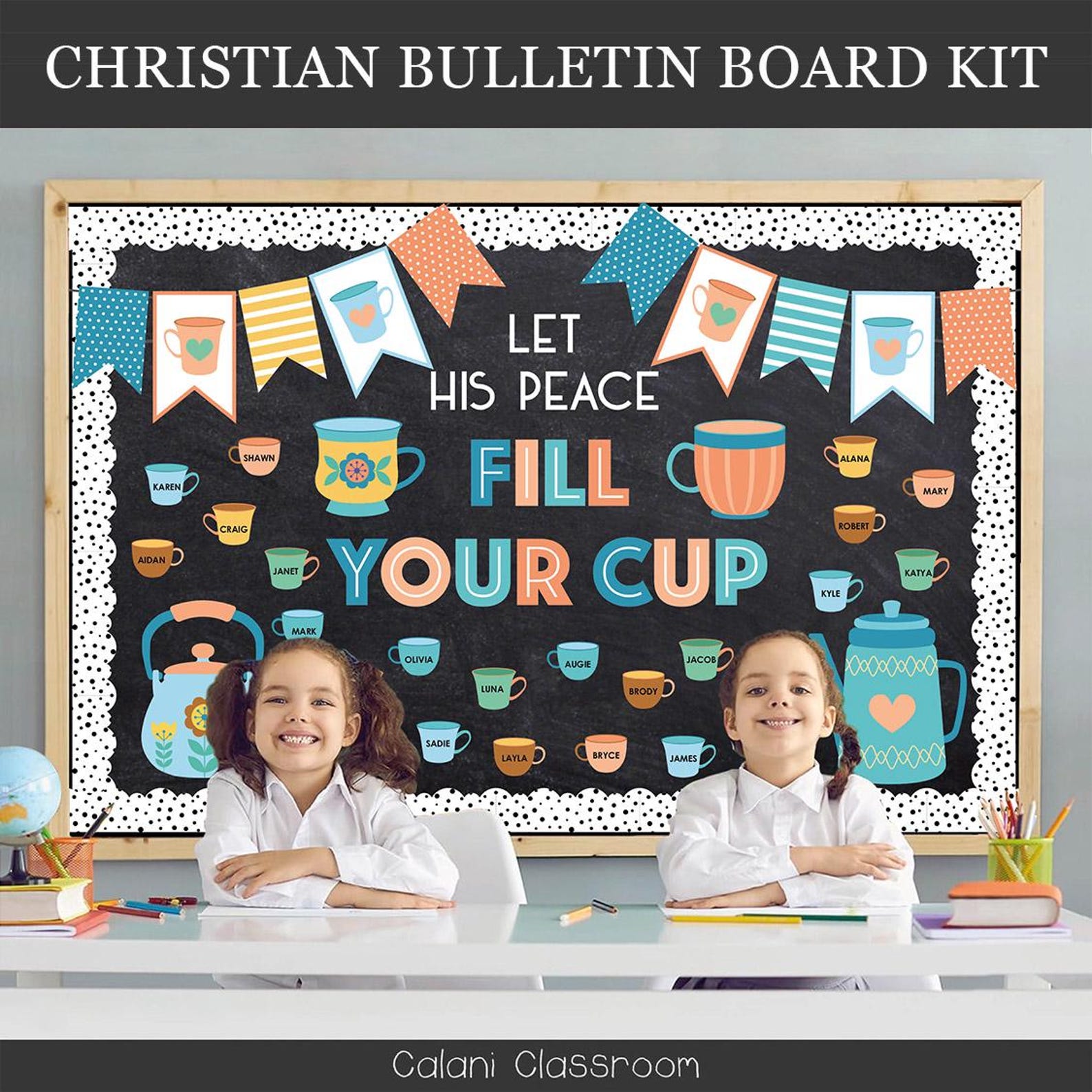 Christian Bulletin Board Kit, Jesus is My Cup of Tea Classroom Bulletin ...