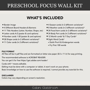 Preschool Focus Wall Template, Preschool Learning Wall, Classroom ...