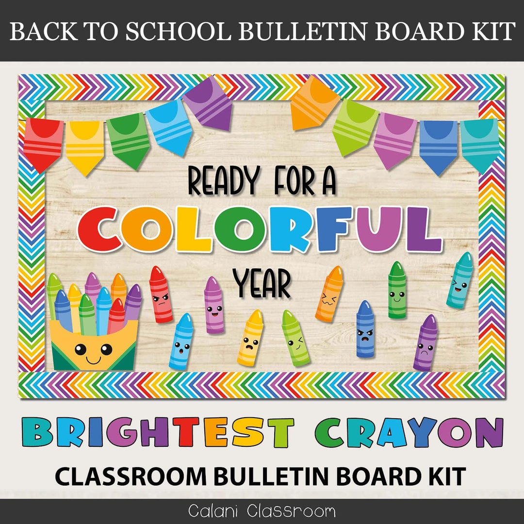 Crayon Bulletin Board Kit, Crayon Classroom Door Decor, Classroom ...