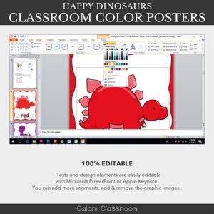 Color Poster Classroom Decor, Dinosaurs Classroom Theme, Editable Color ...