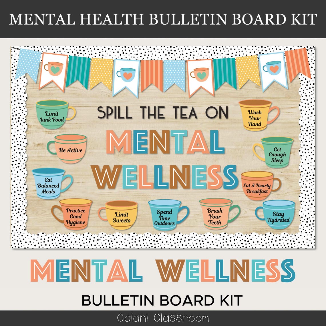 Mental Health Bulletin Board - Tea-themed Therapist Decor Printable Kit ...