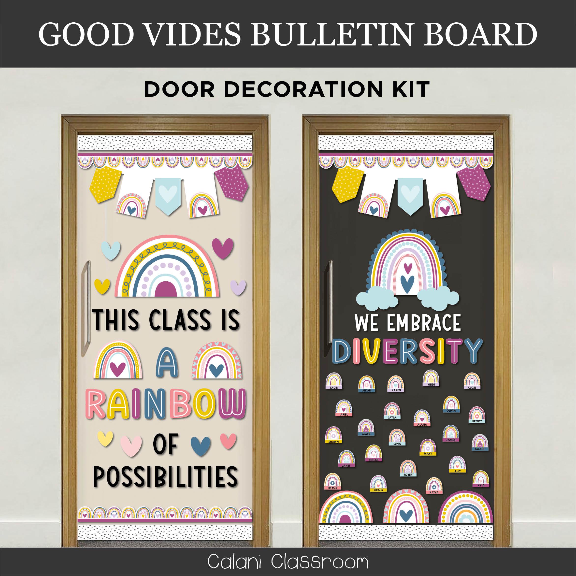 Rainbow of Possibilities Bulletin Board Kit, Boho Rainbow Classroom ...