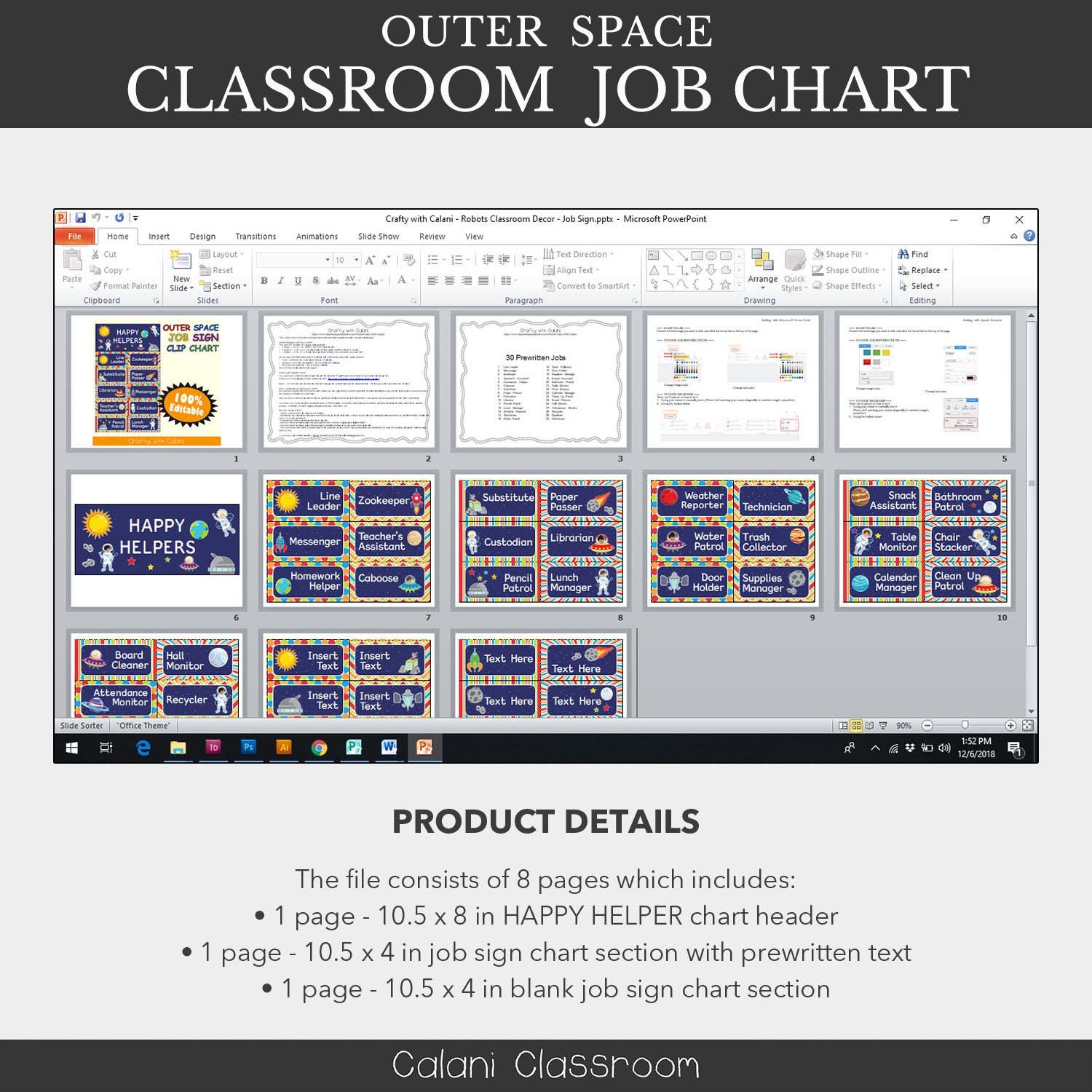 Classroom Jobs Chart, Outer Space Classroom, Editable Classroom Job ...