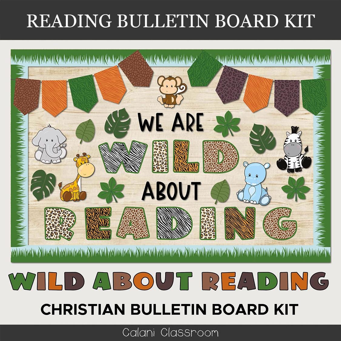 Reading Bulletin Board Kit, Classroom Bulletin Board, Wild About ...