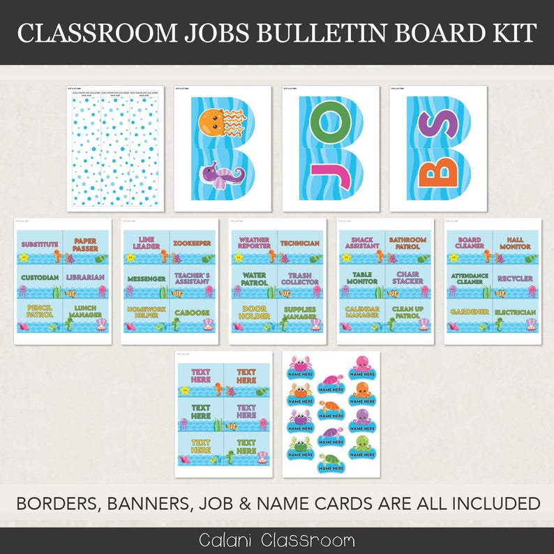 Ocean Classroom Jobs Display, Classroom Job Chart, Under the Sea Job ...