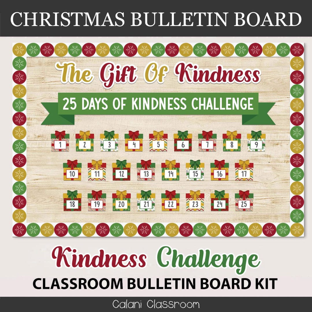 Christmas Bulletin Board Kit – 25 Days Gift of Kindness (digital ...