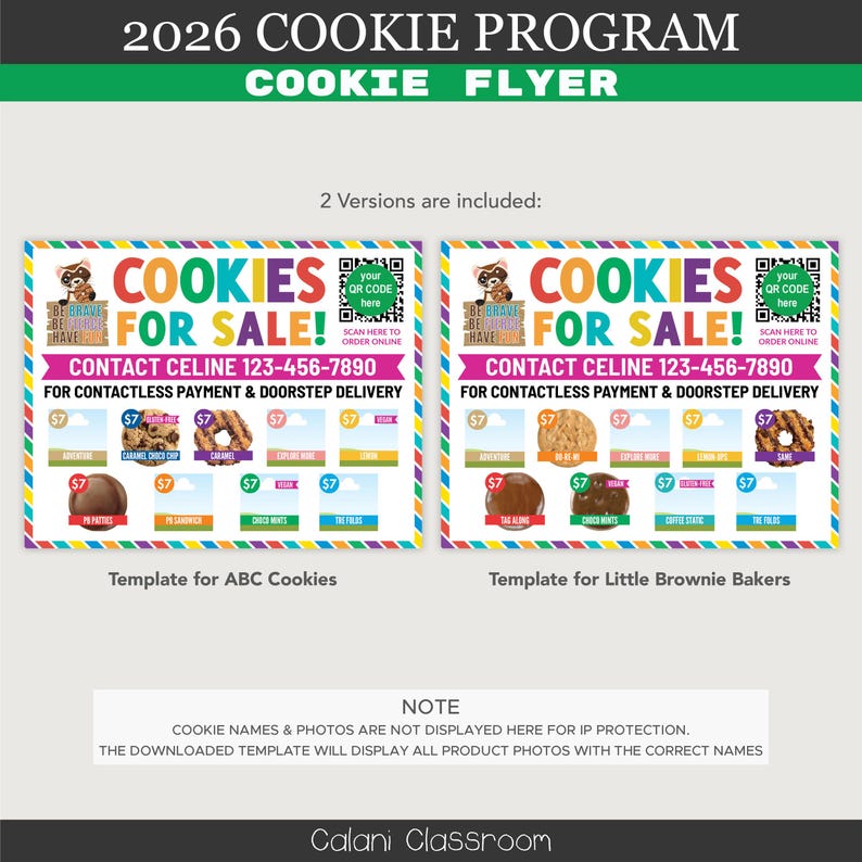 2026 Cookie Sales Flyer, DIY Editable Cookie Marketing Kit for Scout ...