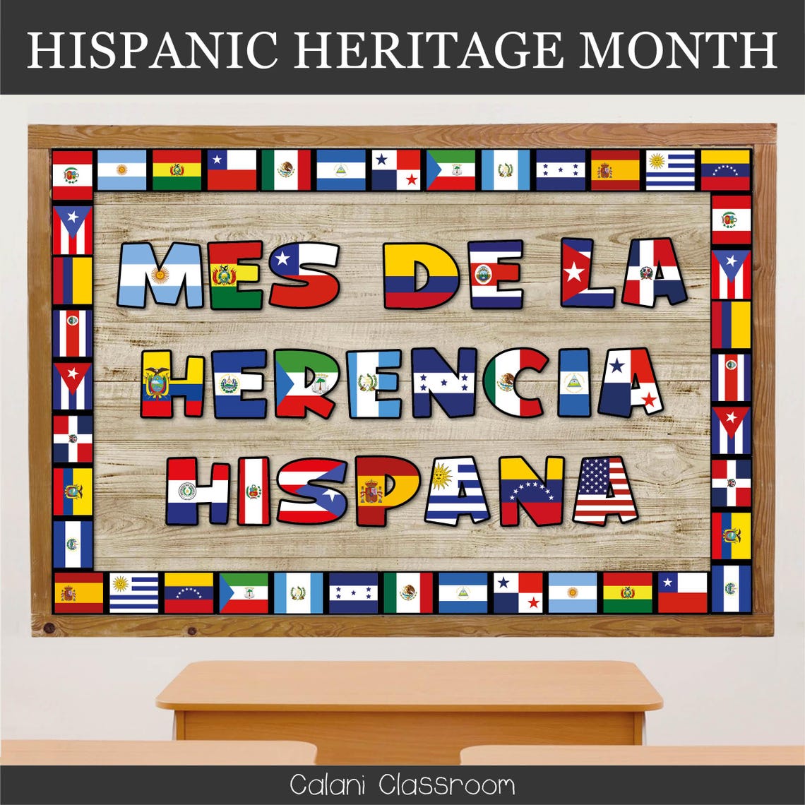 Hispanic Heritage Month Bulletin Board, Hispanic Country Flags ...