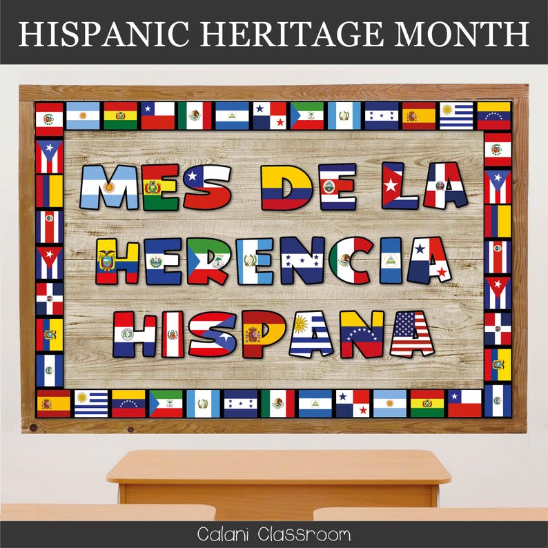 Hispanic Heritage Month Bulletin Board, Hispanic Country Flags ...
