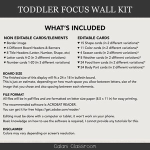 Toddler Focus Wall Template, Toddler Learning Wall, Classroom Circle ...