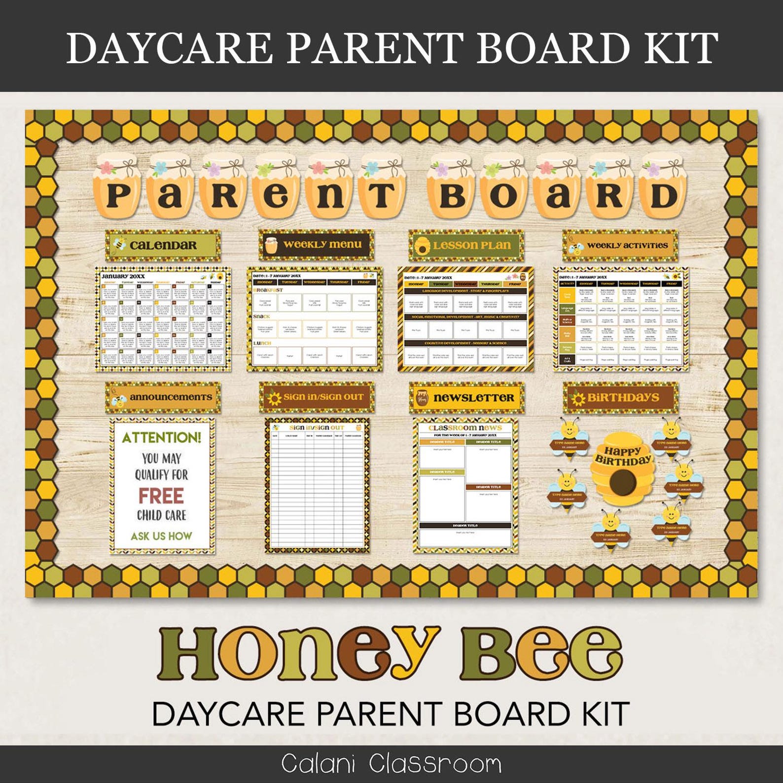 Daycare Parent Board, Childcare Bulletin Board Template, Parent Info ...
