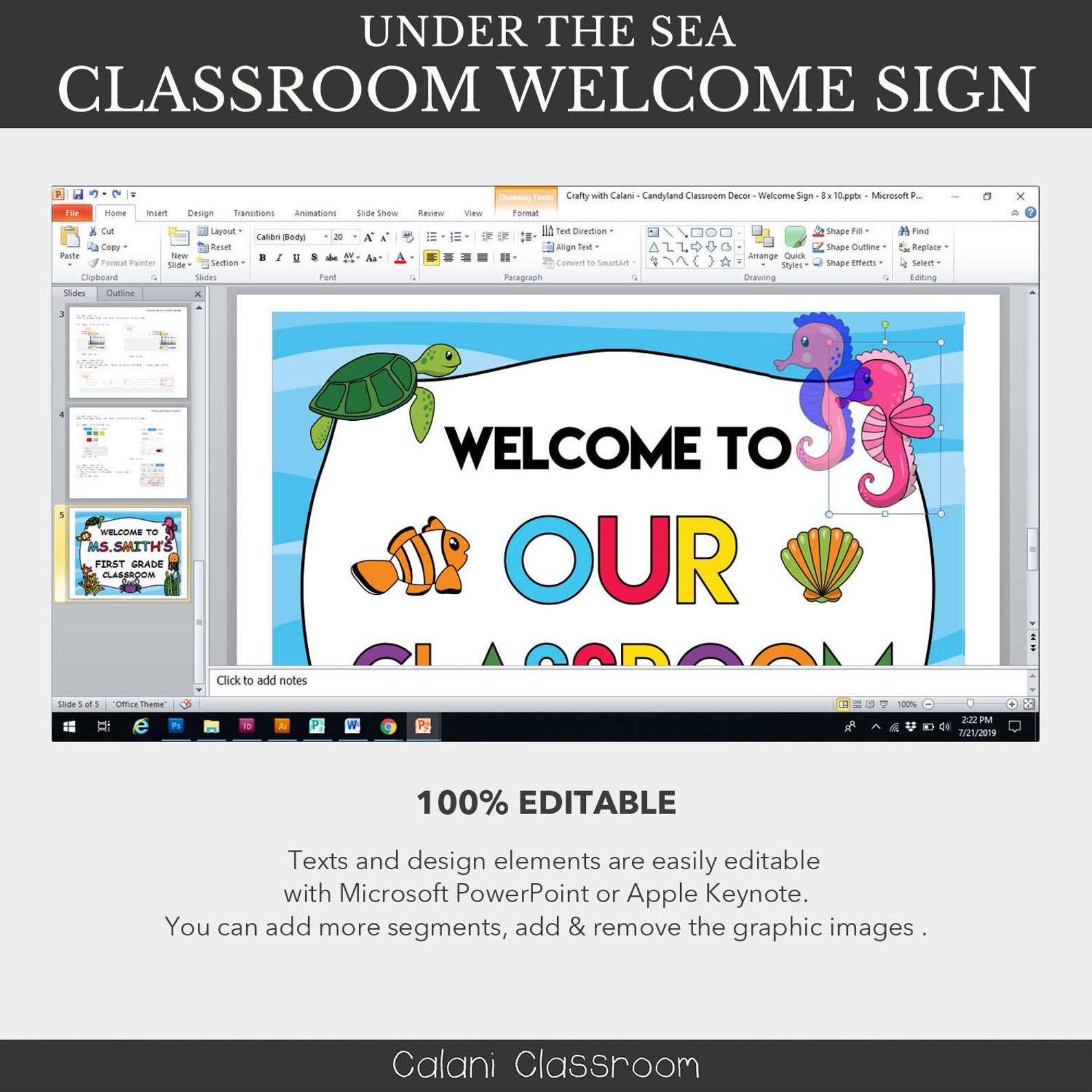 Classroom Welcome Sign, Ocean Classroom Door Sign, Welcome to Our ...