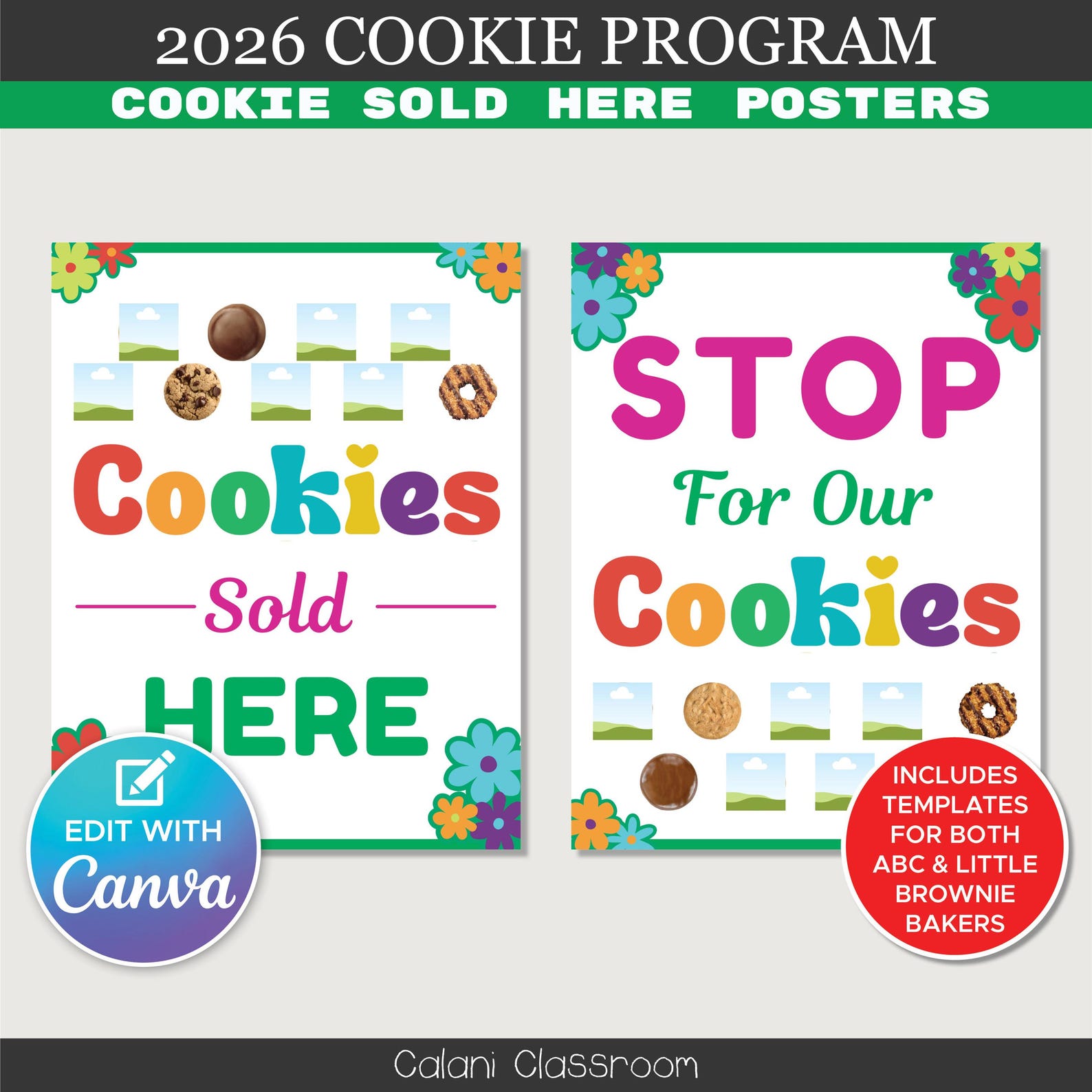 2026 Cookie Sold Here Poster, DIY Editable Cookie Marketing Kit for ...