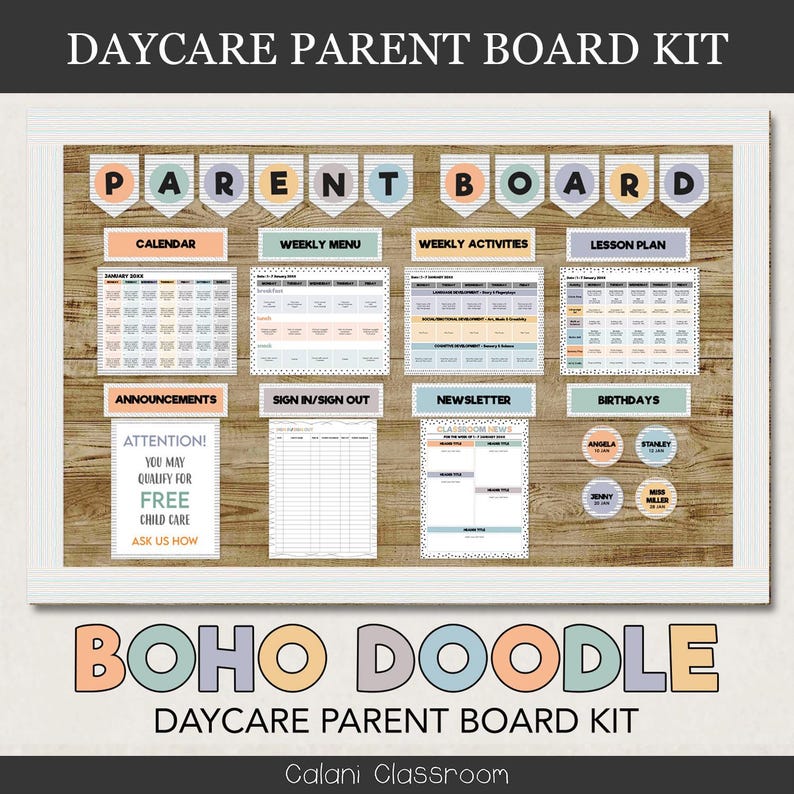 Daycare Parent Board, Childcare Bulletin Board Template, Parent Info ...