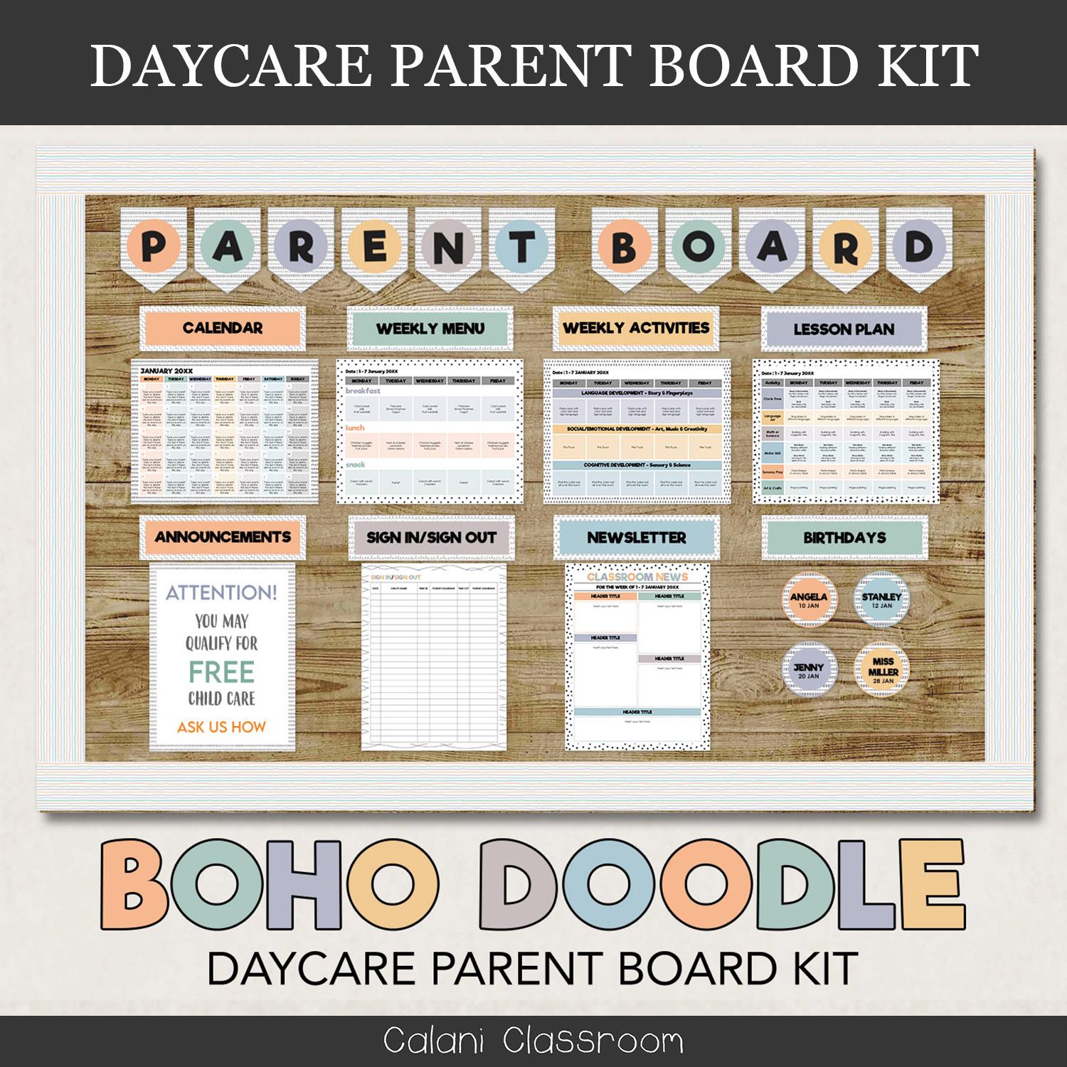 Daycare Parent Board, Childcare Bulletin Board Template, Parent Info ...