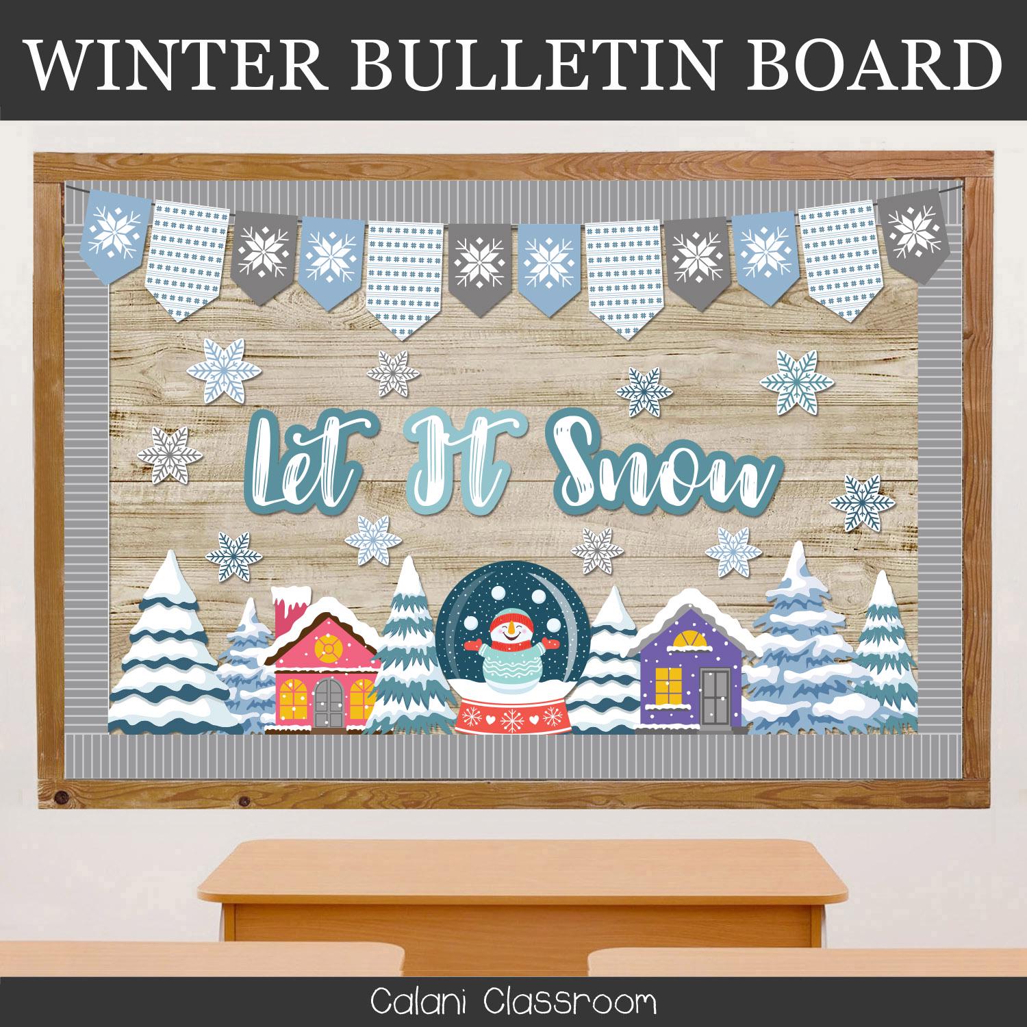 Winter Holiday Bulletin Board Kit in Winter Wonderland Theme (digital ...