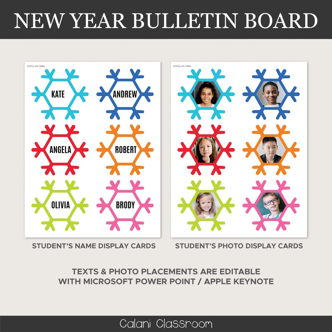 New Year Bulletin Board Kit in Skating Penguins Theme (digital Download ...