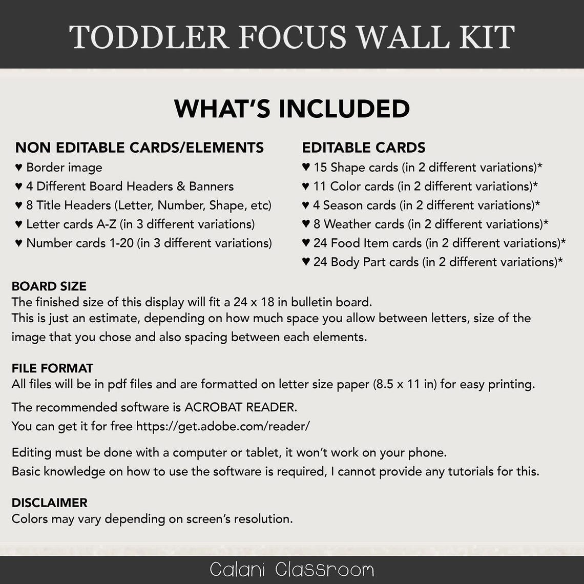 Toddler Focus Wall Template, Toddler Learning Wall, Toddler Circle Time ...