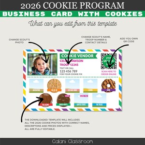 2026 Cookie Business Card, DIY Editable Cookie Marketing Kit for Scout ...