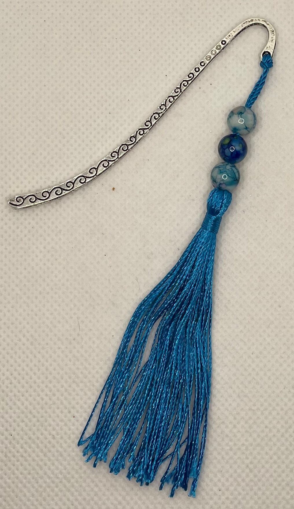 Metal Bookmark with Glass Beads and Tassel | Etsy