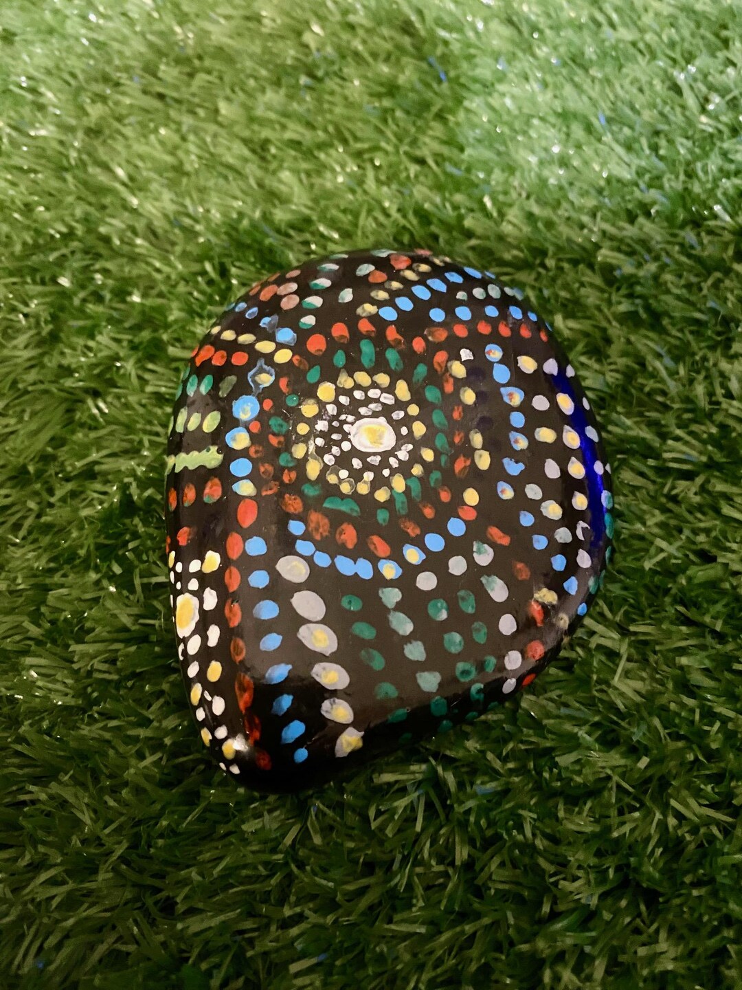 Aboriginal Dot Painted Pebble Stone/acrylic Paint/finshed With Varnish ...