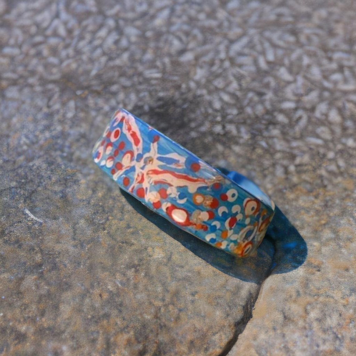 Copper Bracelet/epoxy Resin/alcohol Inks/adjustable Copper Bangle/cuff ...