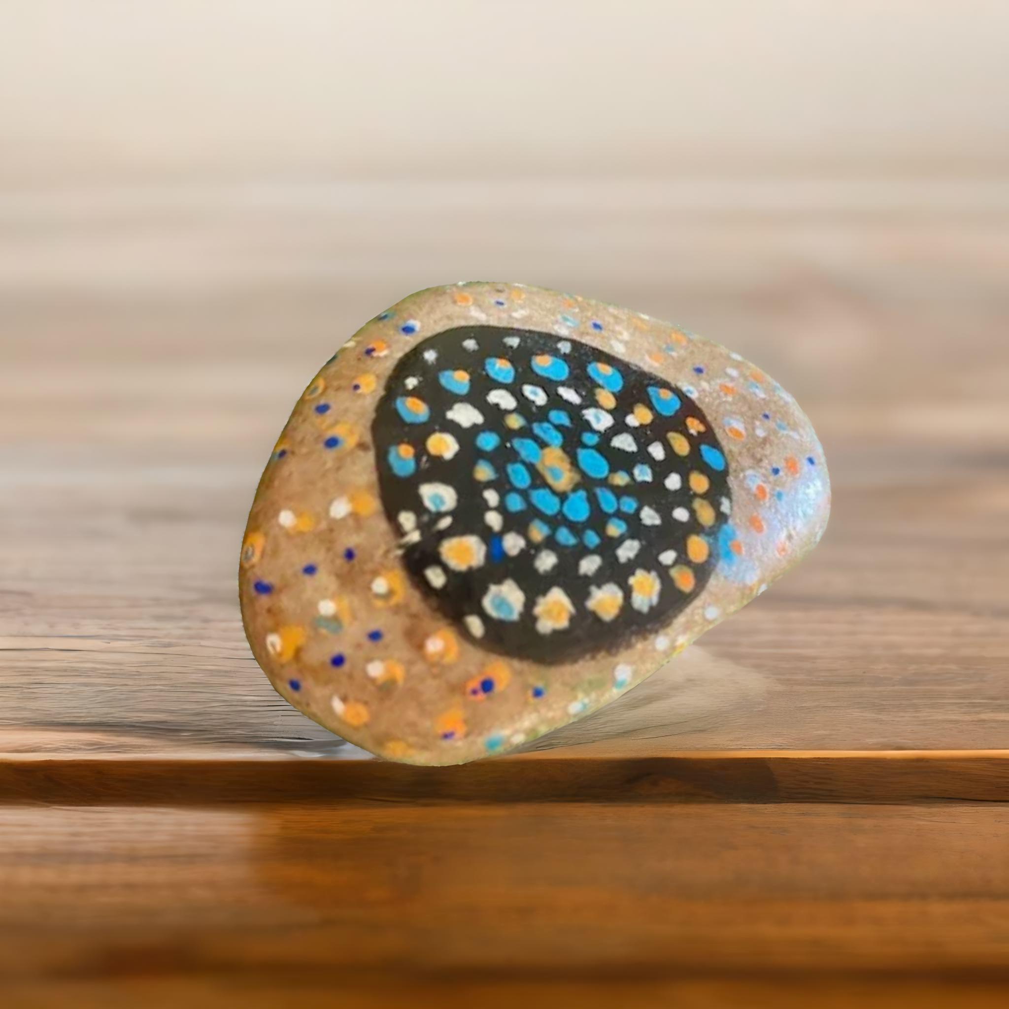 Dot Painted Design Pebble Stone/indigenous Art Design/aboriginal Style ...