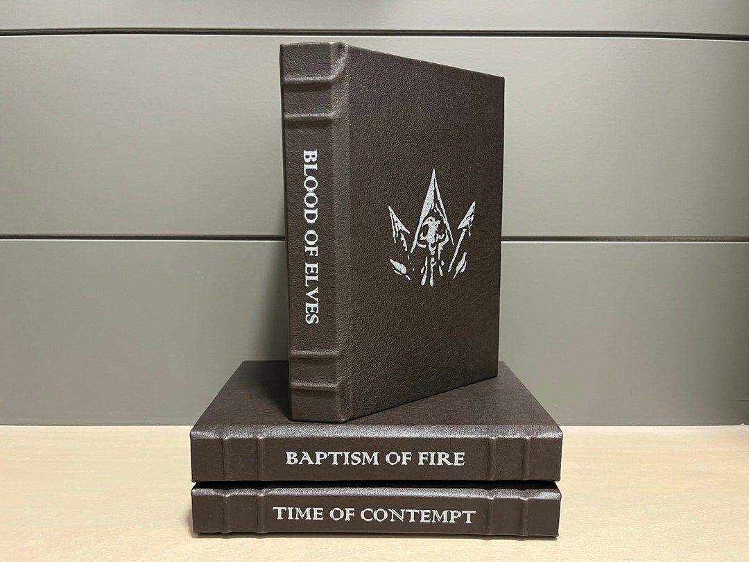 The WITCHER, 3 Book Set by Andrzej Sapkowski Premium Leather Bound Book ...