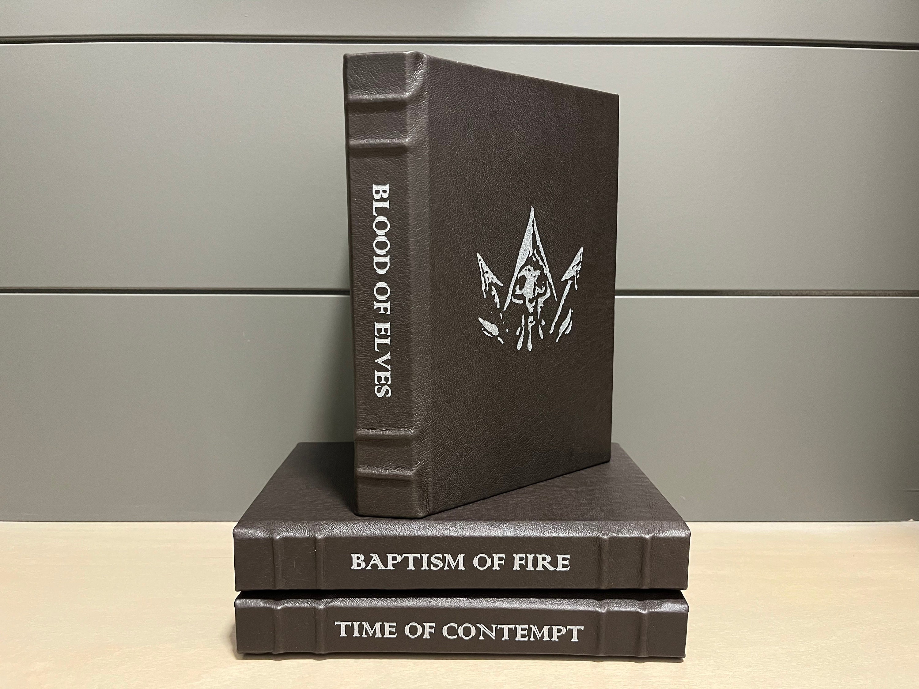 The WITCHER, 3 Book Set by Andrzej Sapkowski Premium Leather Bound Book ...