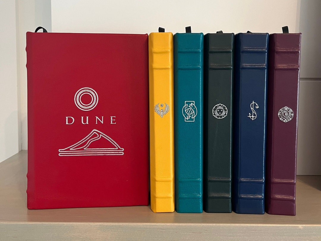 DUNE 6 Book Set Saga Leatherbound - Premium Leather Bound Book - Etsy ...
