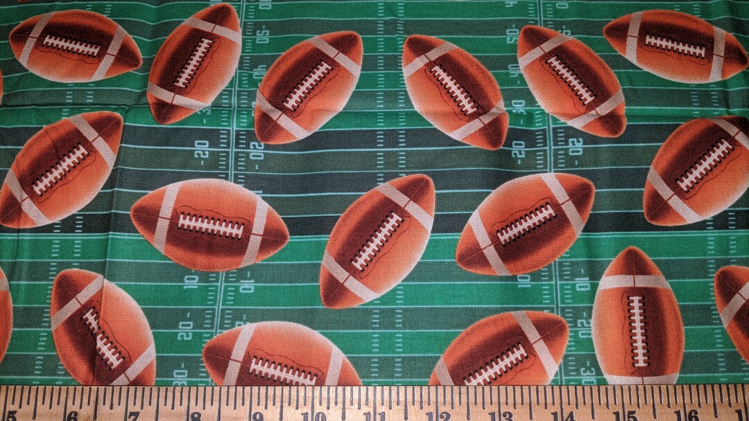 Football Cotton Fabric - by the FQ or 1/2 Yard - Football Field ...