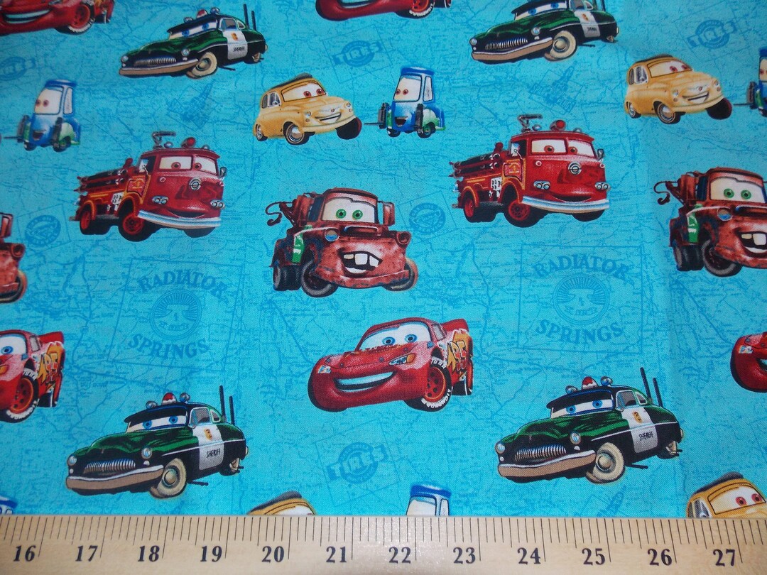 Disney Cars Cotton Fabric Remnant Size 16x44 in - Etsy