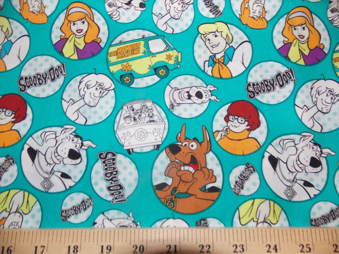 Scooby Doo Cotton Fabric Scooby Doo Fabric Remnant of Over - Etsy
