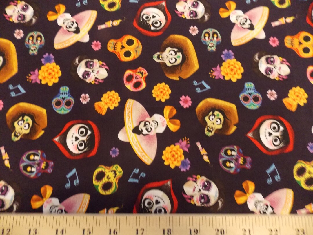 Coco and Friends Cotton Fabric by the FQ Disney Licensed Fabric coco ...