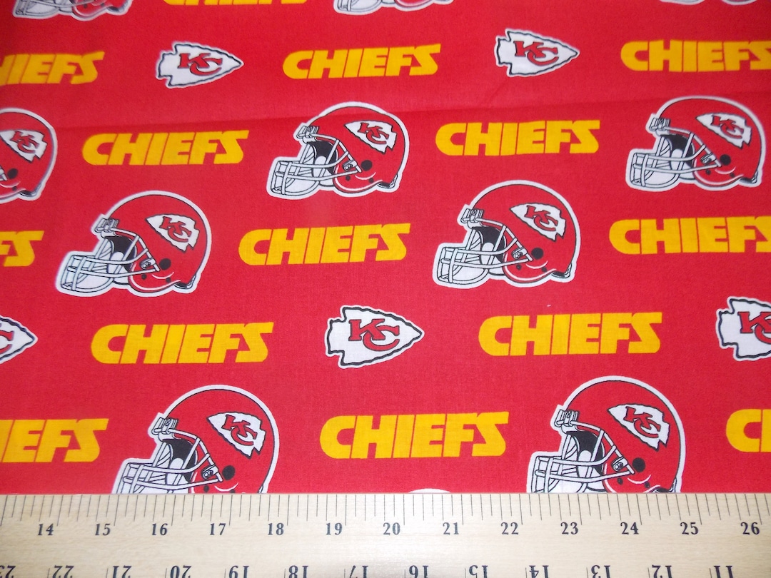 Kansas City Chiefs Cotton Fabric - Fat Quarter or 1/3 Yard Remnant ...