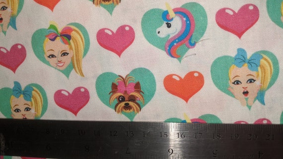 Jojo Siwa White Bowbow Hearts Cotton Fabric Remnant Cut - Etsy