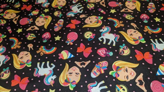 Jojo Siwa Cotton Fabric Remnant Cut Sized 32 X - Etsy