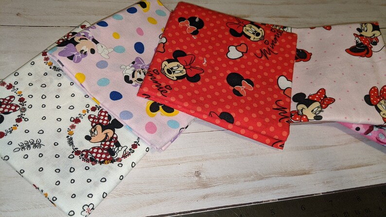 Disney Minnie Mouse Fat Quarter Bundle Minnie Cotton Fabric - Etsy