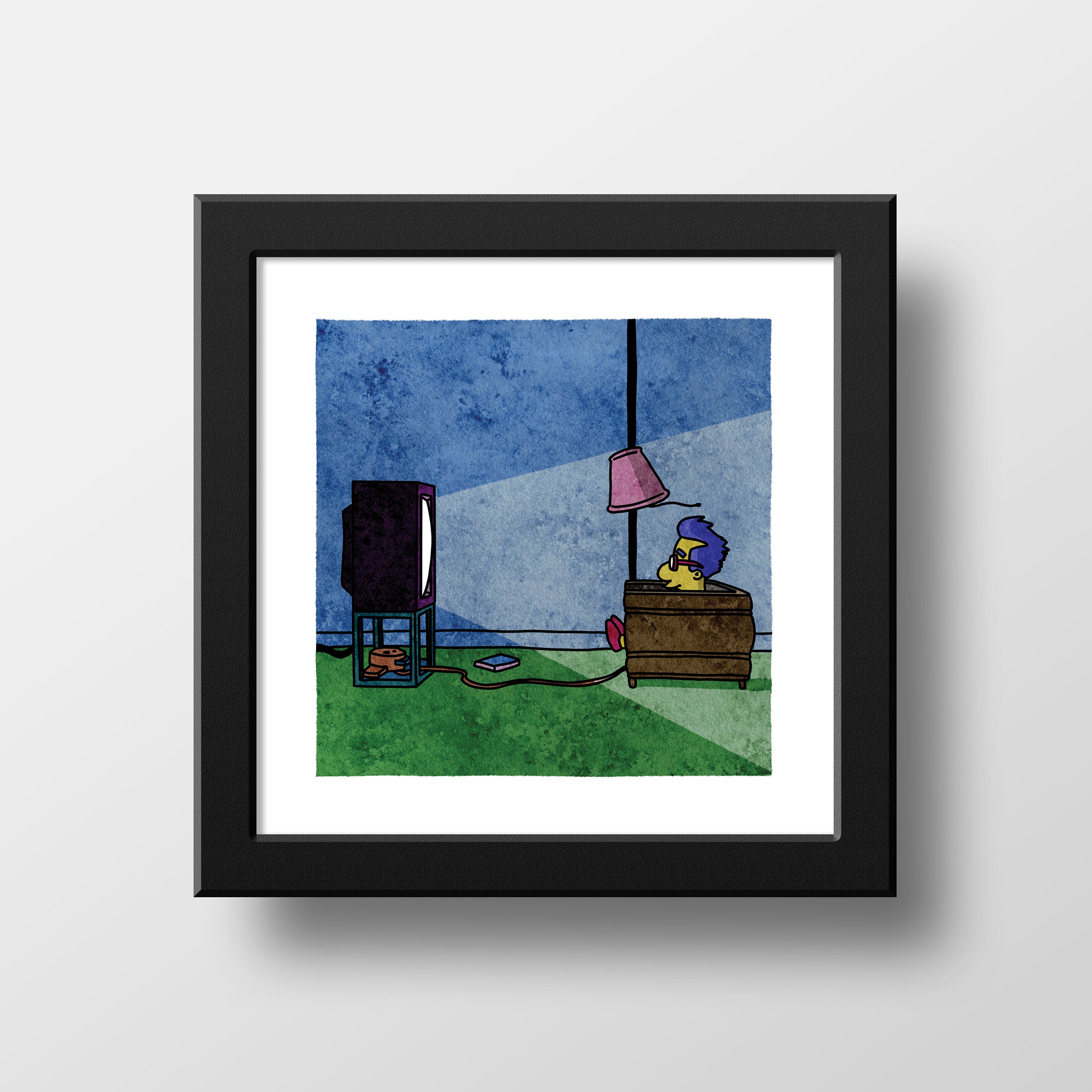 The Simpsons Thrillhouse Watercolour Print Scenic Simpsons - Etsy UK