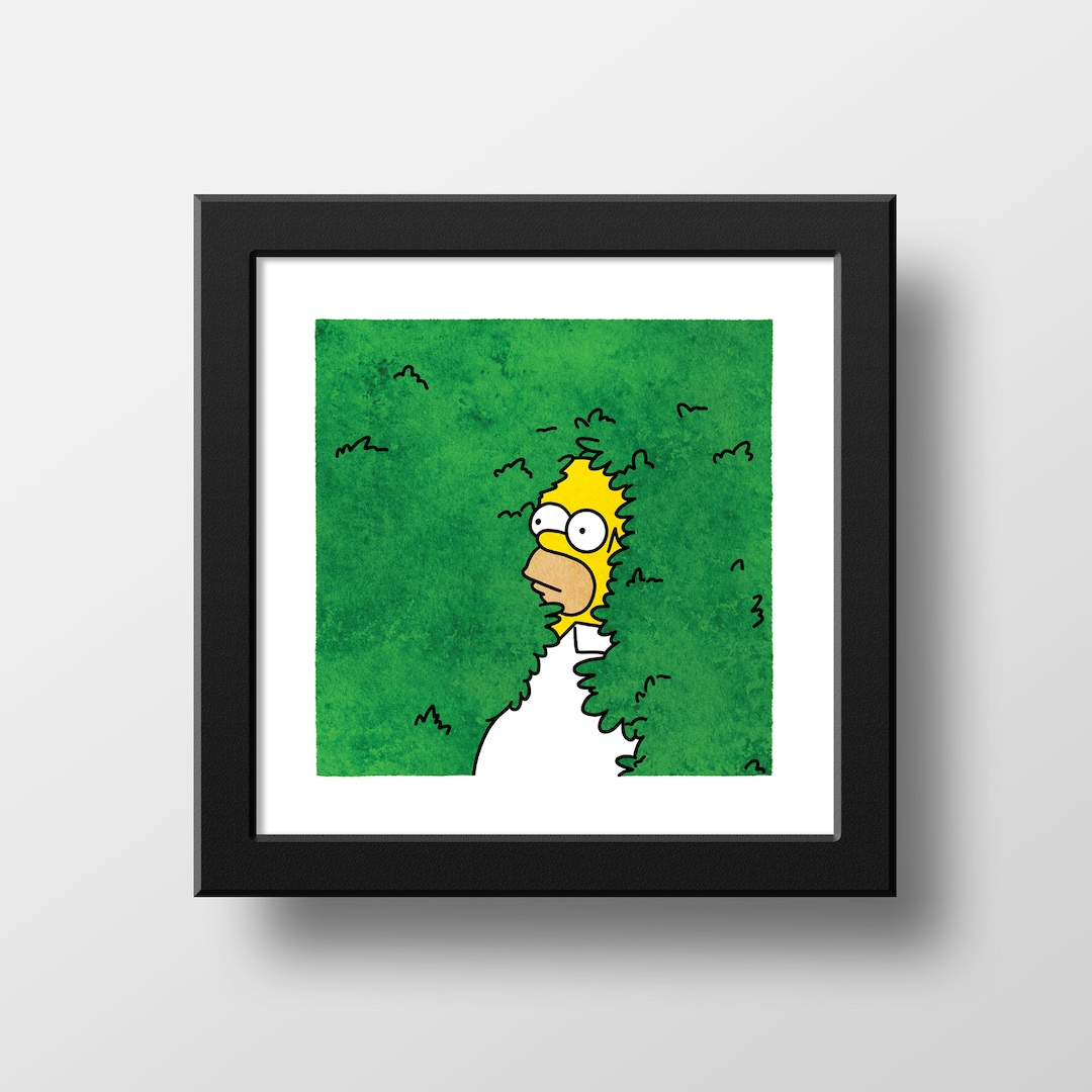 The Simpsons Homer Bush Watercolour Print, Scenic Simpsons, Homer ...